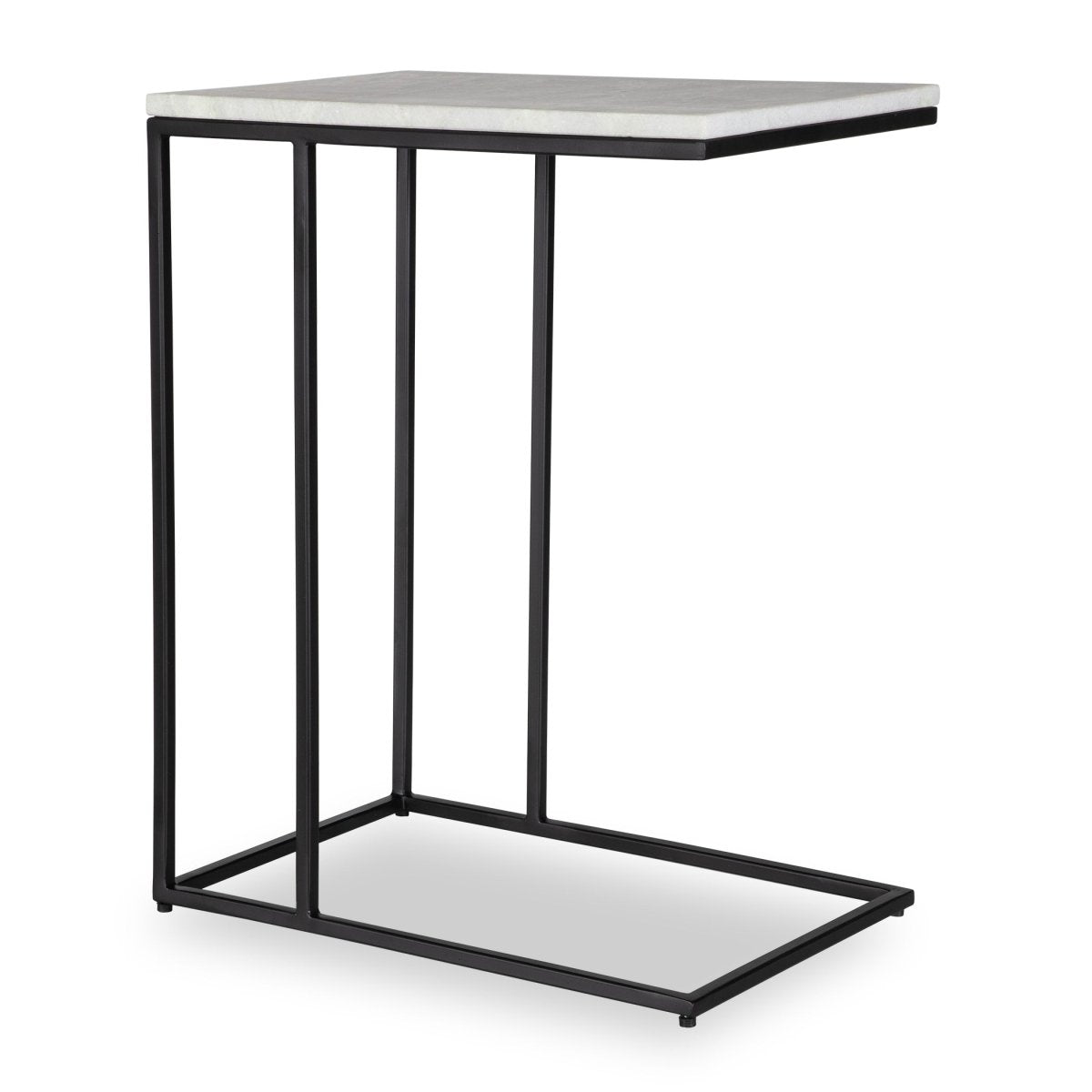 Black Frame Table with White Marble - Modest Hut