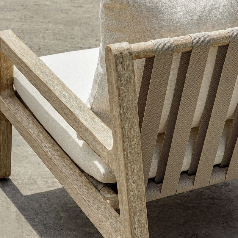 Strapped Outdoor Lounge Chair | Mahogany Frame | Modest Hut