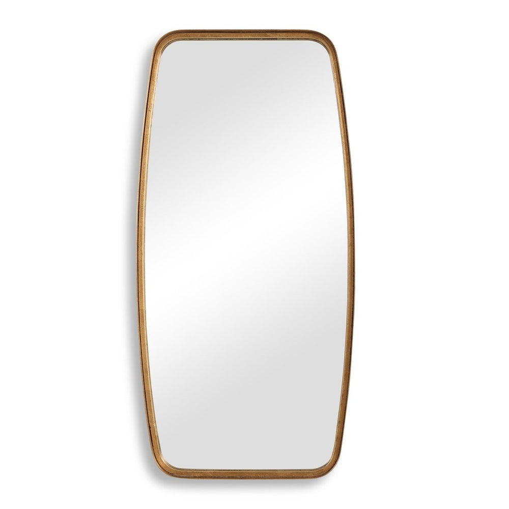 Gold Leaf Thick Metal Band Rounded Corner Frame Mirror - Modest Hut