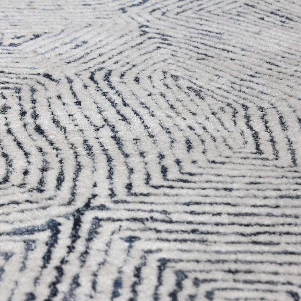 Maze Blue Wool Rug - Buy Modern Home Furniture | Modest Hut