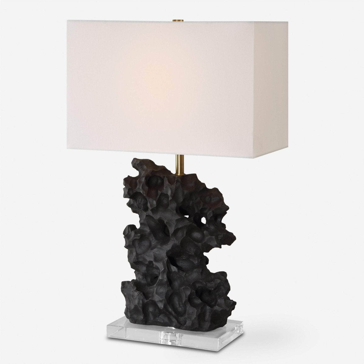 Basalt Black Stone Table Lamp - Modest Hut